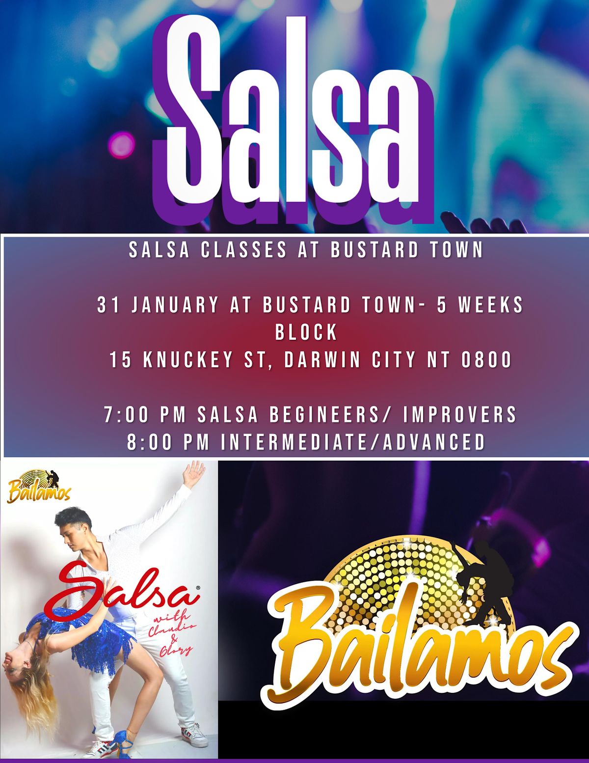 Salsa Classes at Bailamos Darwin, Bustard Town, Darwin City, 31 January ...