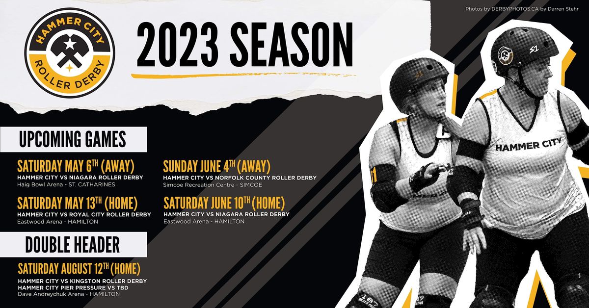 Hammer City Roller Derby 2023 Home Season!, Eastwood Arena, Hamilton ...
