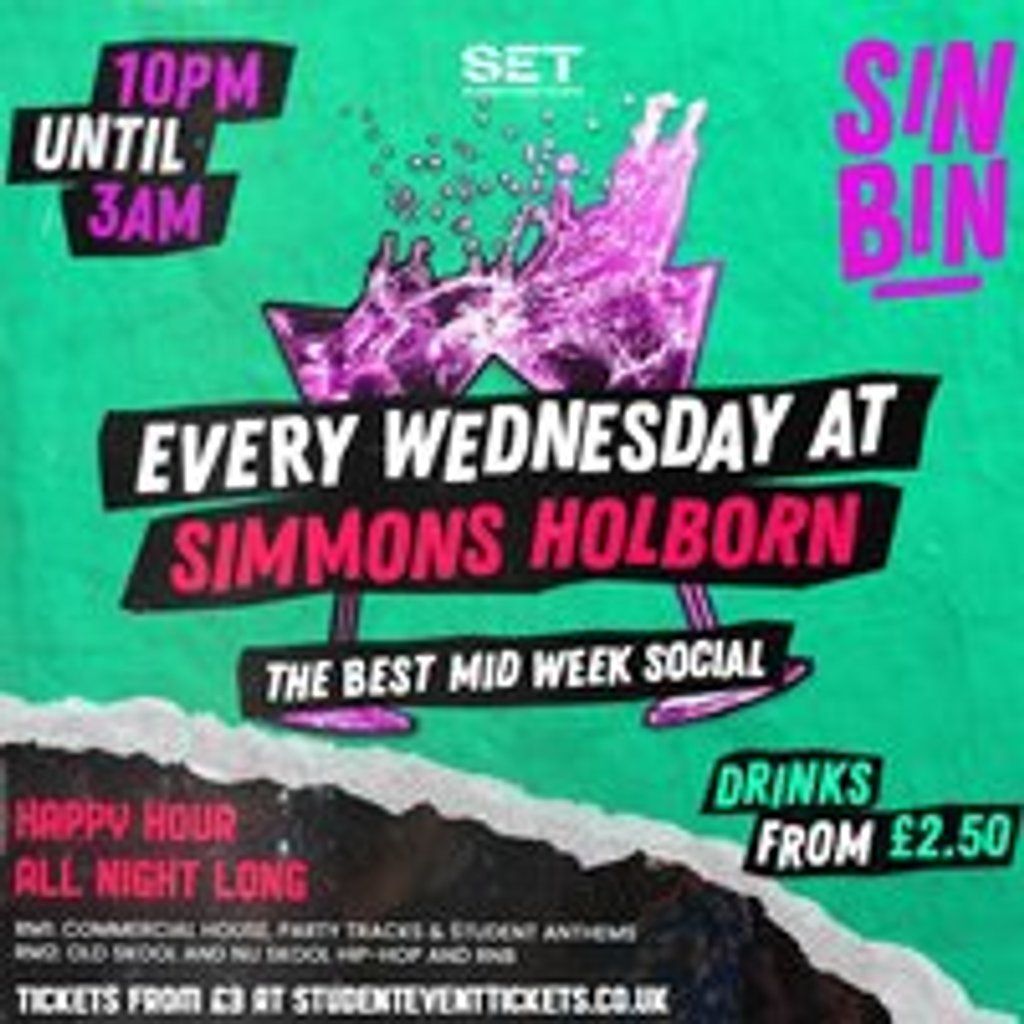 Sin Bin Wednesdays @ Simmons Holborn, SinBin Simmons Holborn, London ...