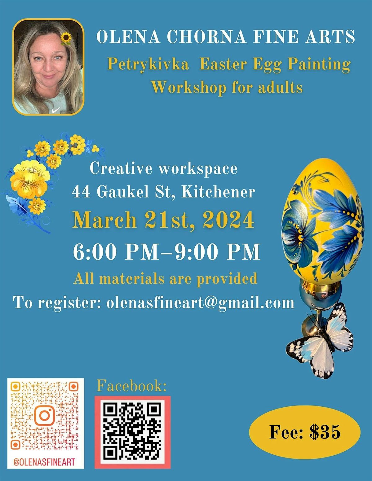 Easter Egg Painting in Petrykivka Style Workshop for Adult, 44 Gaukel ...