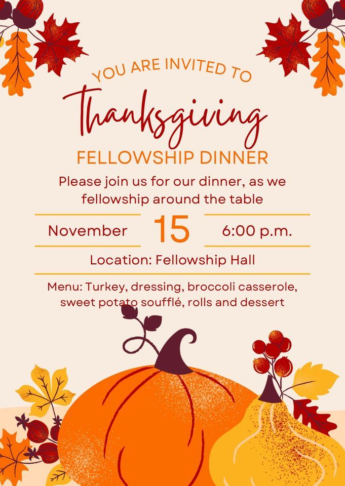Thanksgiving Fellowship Dinner, First Baptist Church Butler, GA, 15 ...