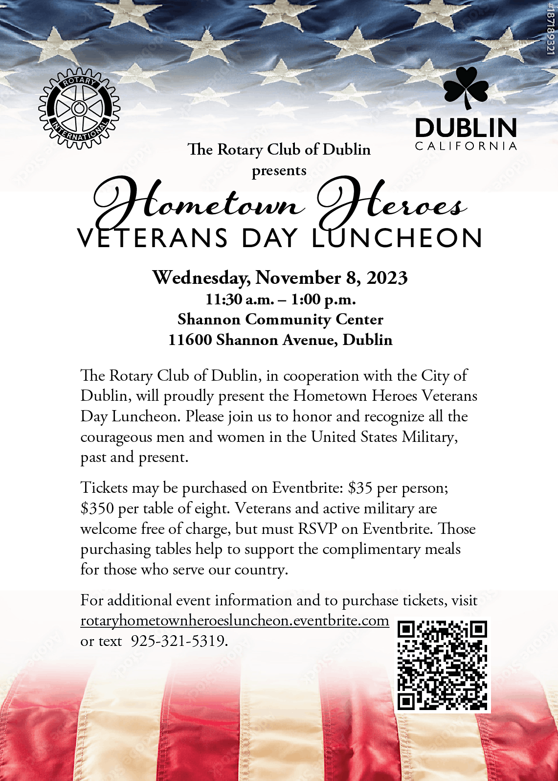 Hometown Heroes Veterans Day Luncheon, Shannon Community Center, Dublin ...