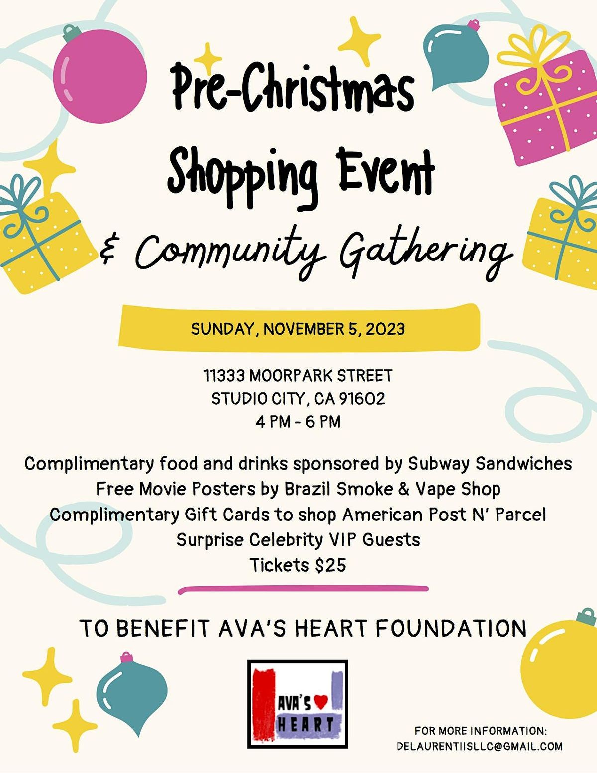 Pre-Christmas Shopping Event Community Gathering, 11333 Moorpark St ...