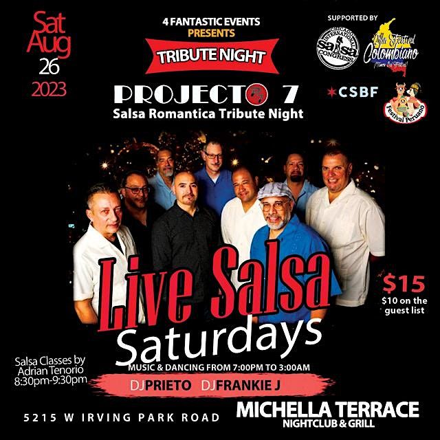 Live Band Salsa Saturday: Tribute Night with Project 7 Salsa Band ...