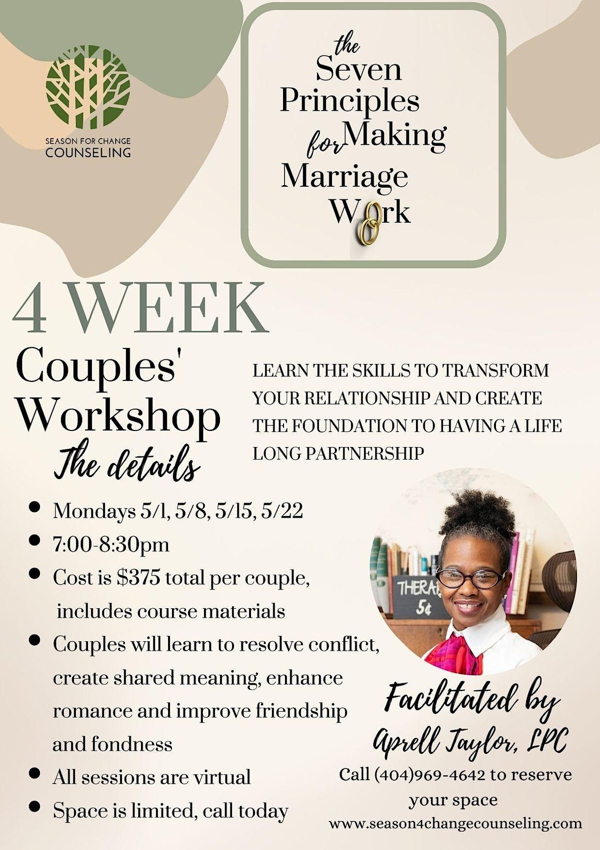 7 Principles for Making Marriage Work Workshop, May 8 2023 | Online ...