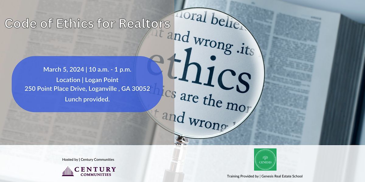 Code of Ethics for Realtors CE Class, Logan Point, Loganville, 5 March ...