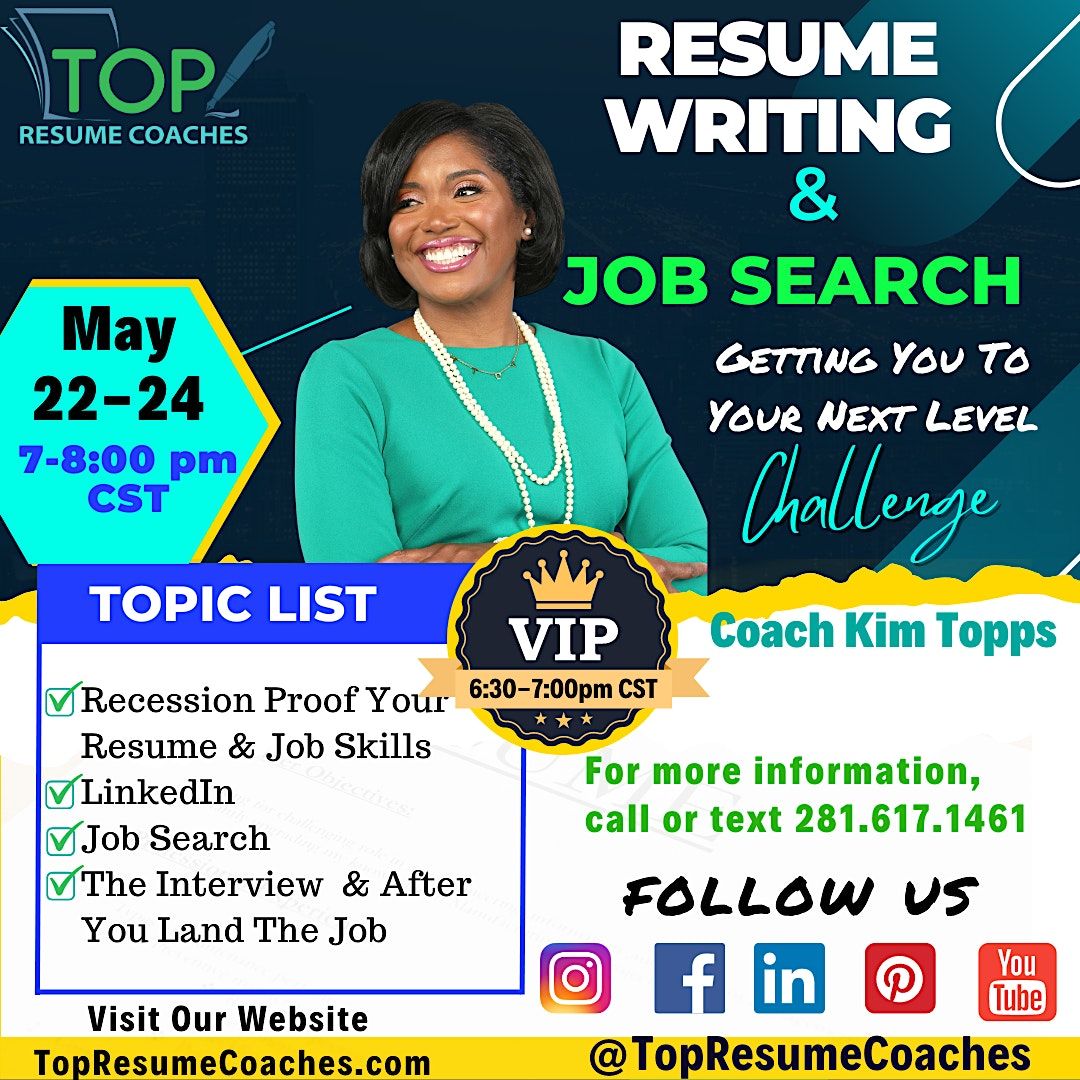 FREE Resume & Job Search - Getting To Your Next Level 3 Day Challenge ...