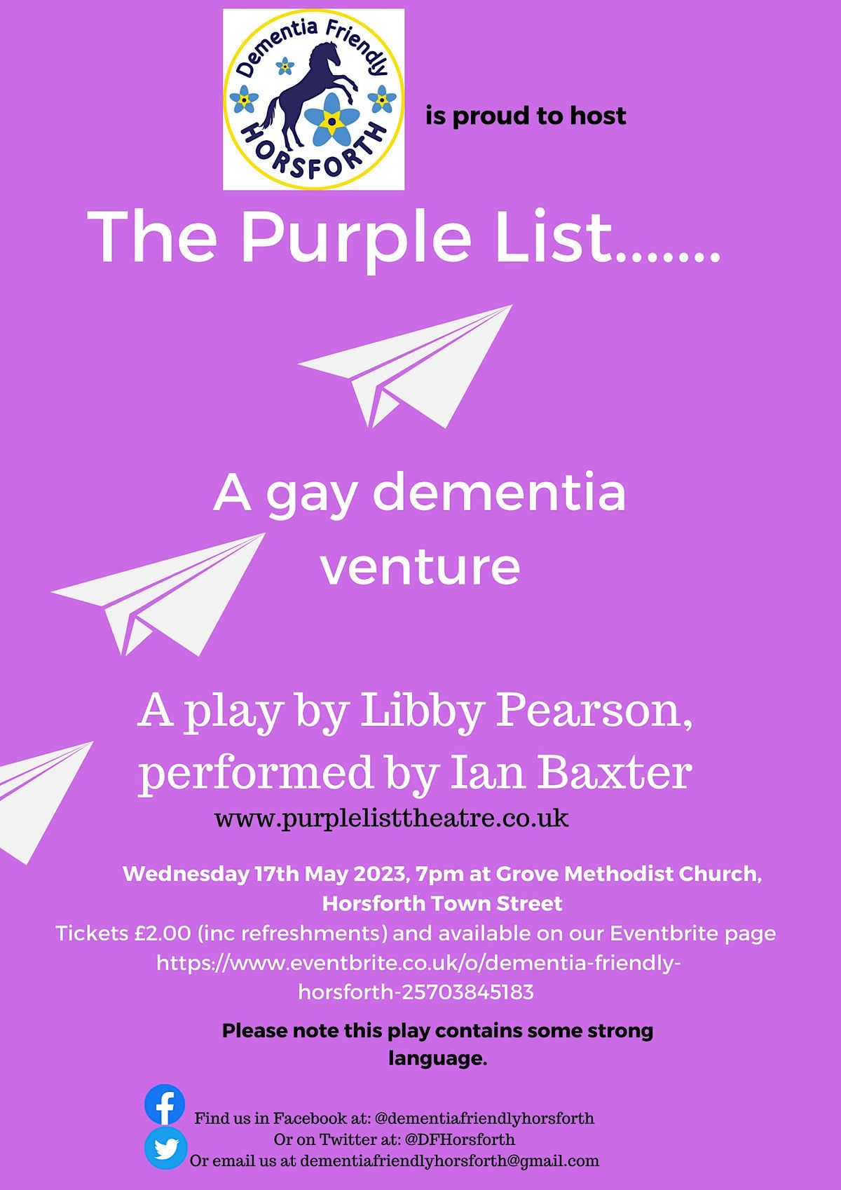 The Purple List, St. Margaret's Parish Centre Horsforth, Leeds, 28 ...