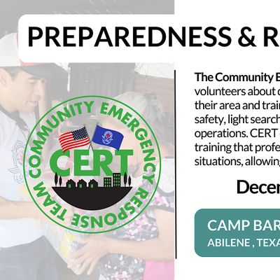 Community Preparedness Training- BASIC CERT, Camp Barkeley Worship ...