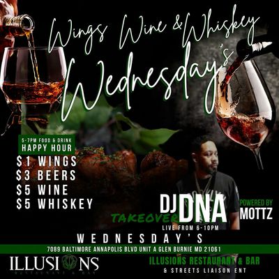 Wings, Wine & Whiskey Wednesdays: Happy Hour and Dinner Party ...