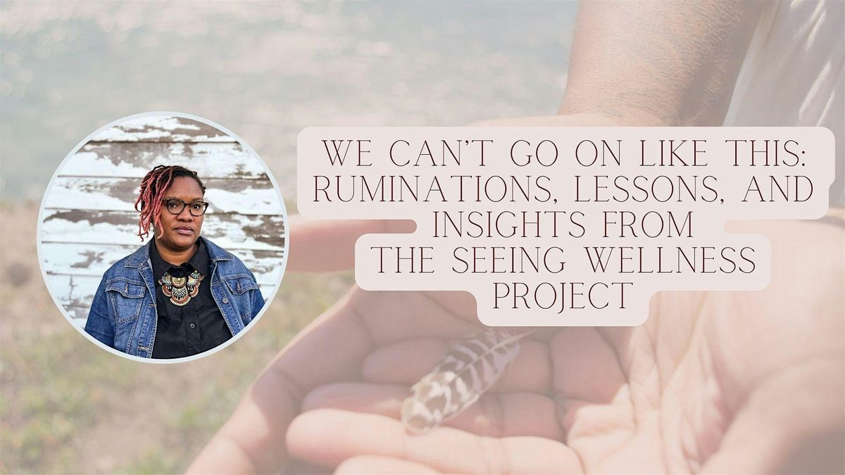 We Cant Go On Like This: An Evening with Dr. Laura Krystal Porterfield ...