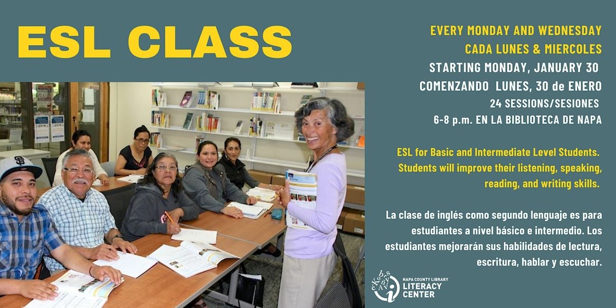 Evening ESL Class : Beginning/Intermediate, Napa County Library, 1 ...