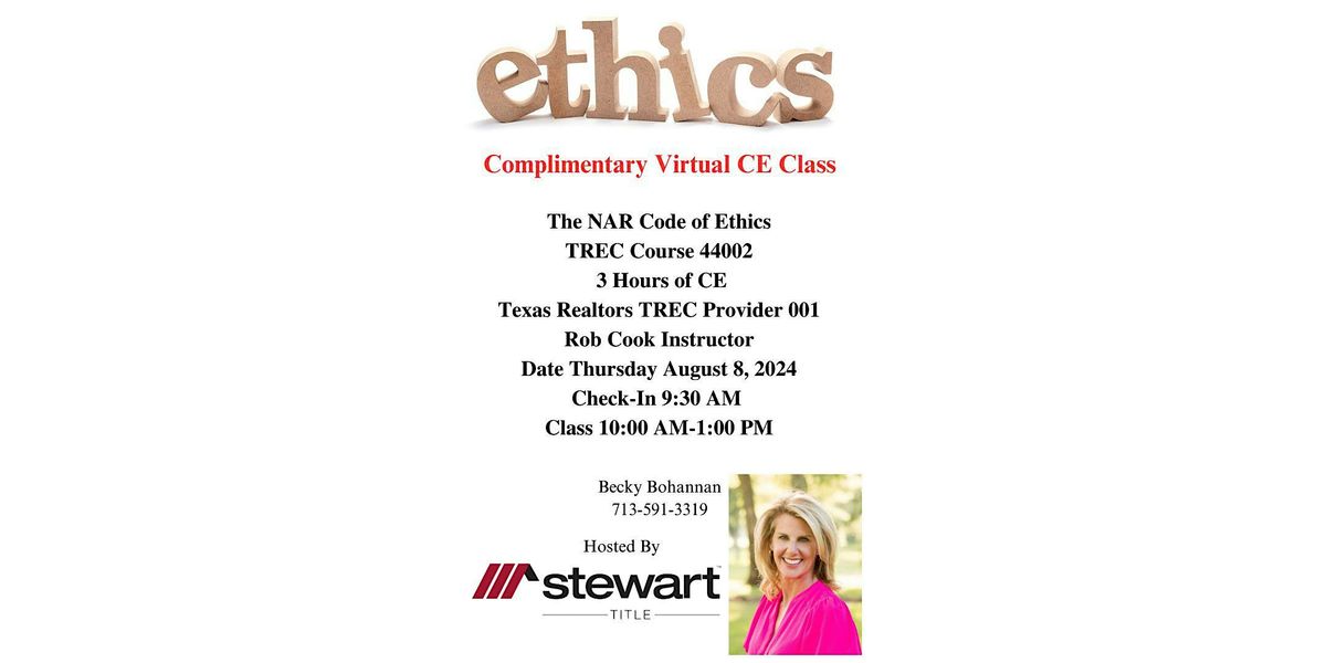 NAR Code of Ethics, August 8 2024 | Online Event | AllEvents.in