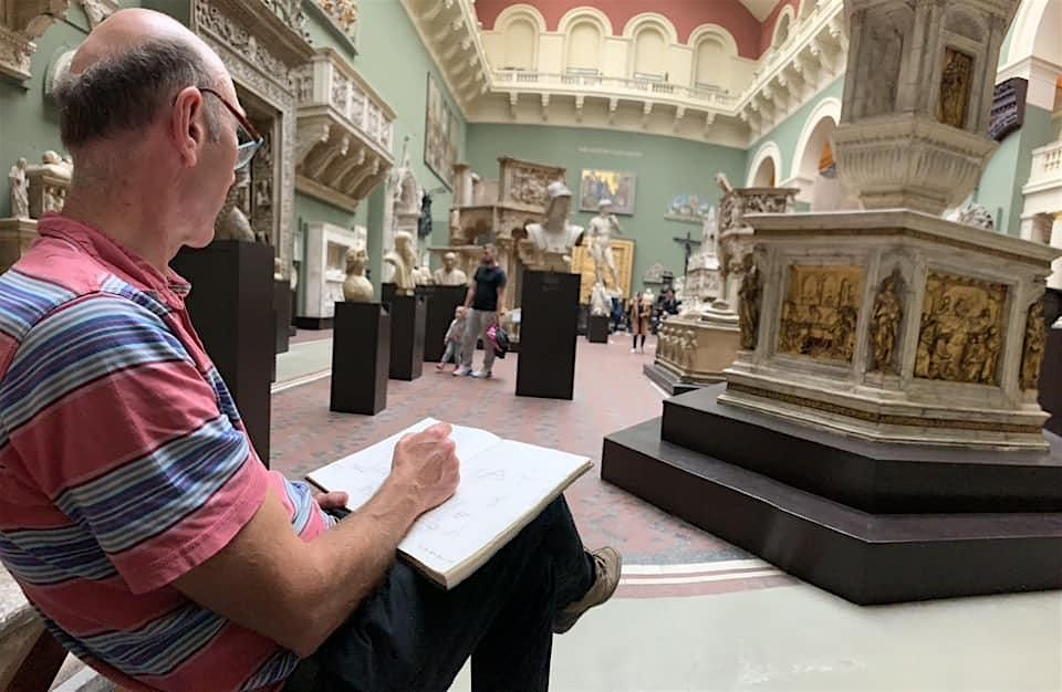 MUSEUM SKETCH- AT THE V&A CAST COURTS WITH ARTIST JONATHAN FARR ...
