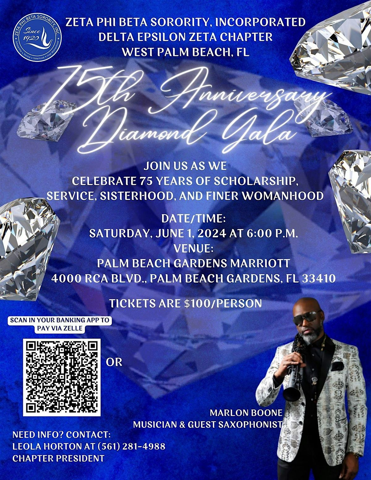 Delta Epsilon Zeta Chapter WPB, FL - 75th Anniversary Diamond Gala ...