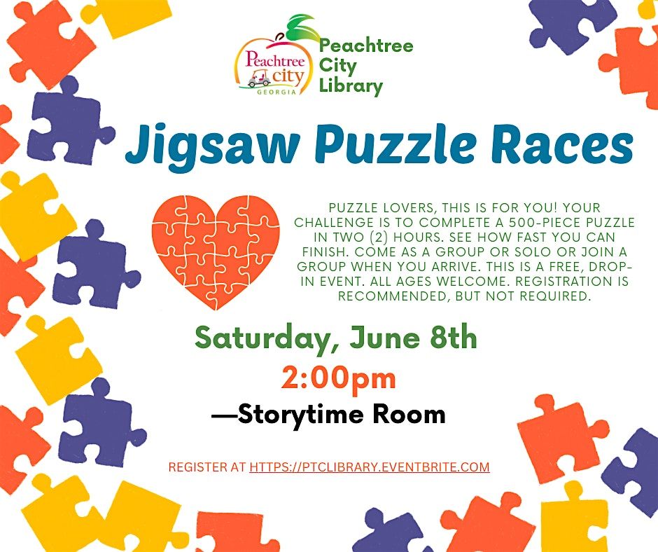 Jigsaw Puzzle Races - June 2024, Peachtree City Library, 8 June 2024 ...