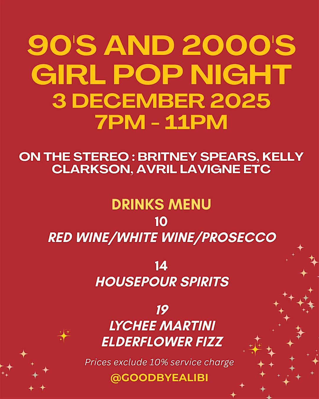 90s and 2000s Girl Pop Night, Goodbye, Alibi, Singapore, 3 December ...