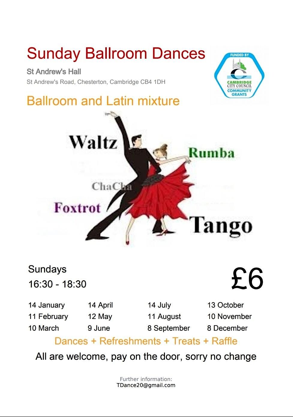 Sunday Ballroom Social Dances, St Andrew's Hall, Chesterton, 11 August ...