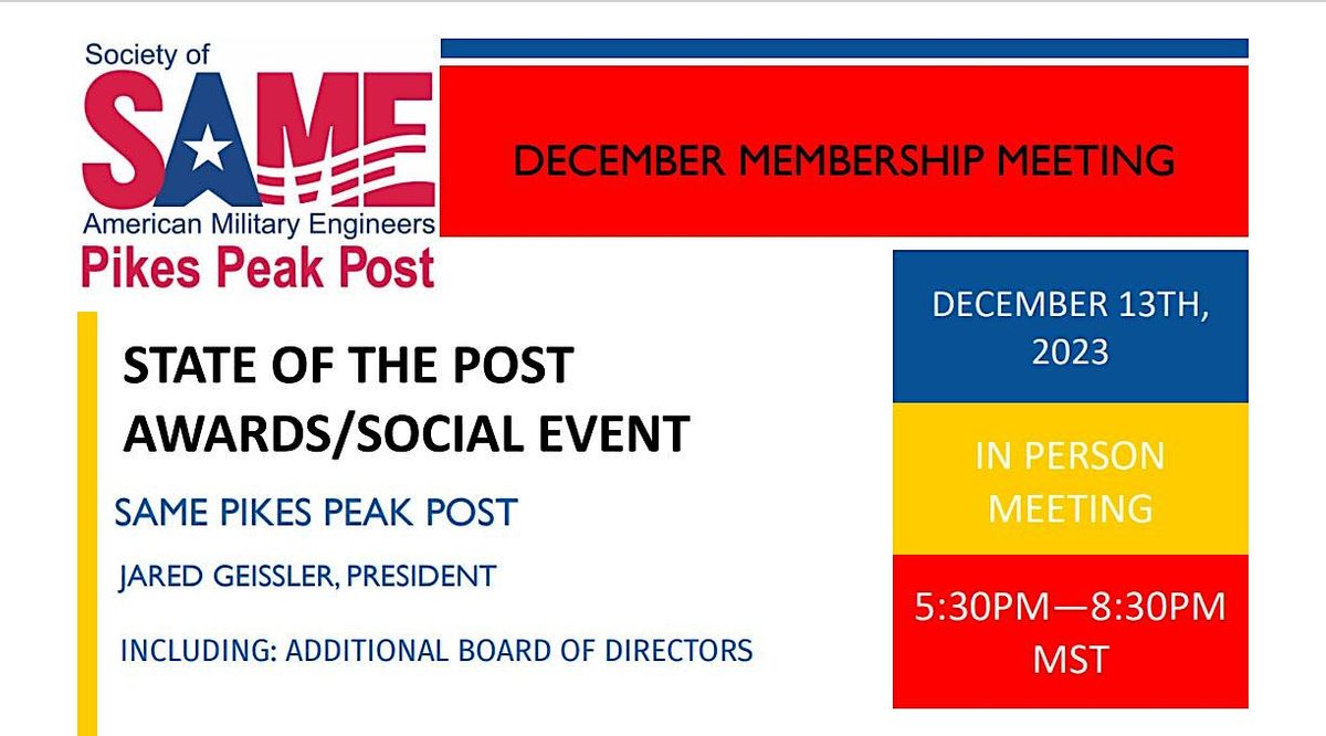 SAME PPP December 2023 Event - STATE OF THE POST AWARDS/SOCIAL EVENT ...