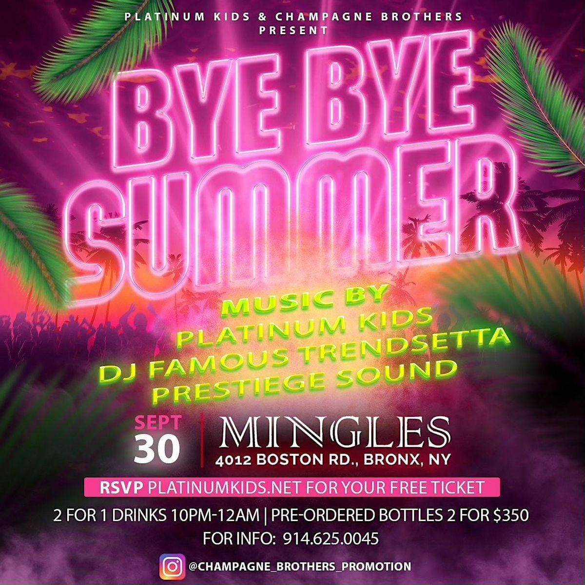 Bye Bye Summer, Mingles Ultra Lounge, The Bronx, 30 September to 1 ...