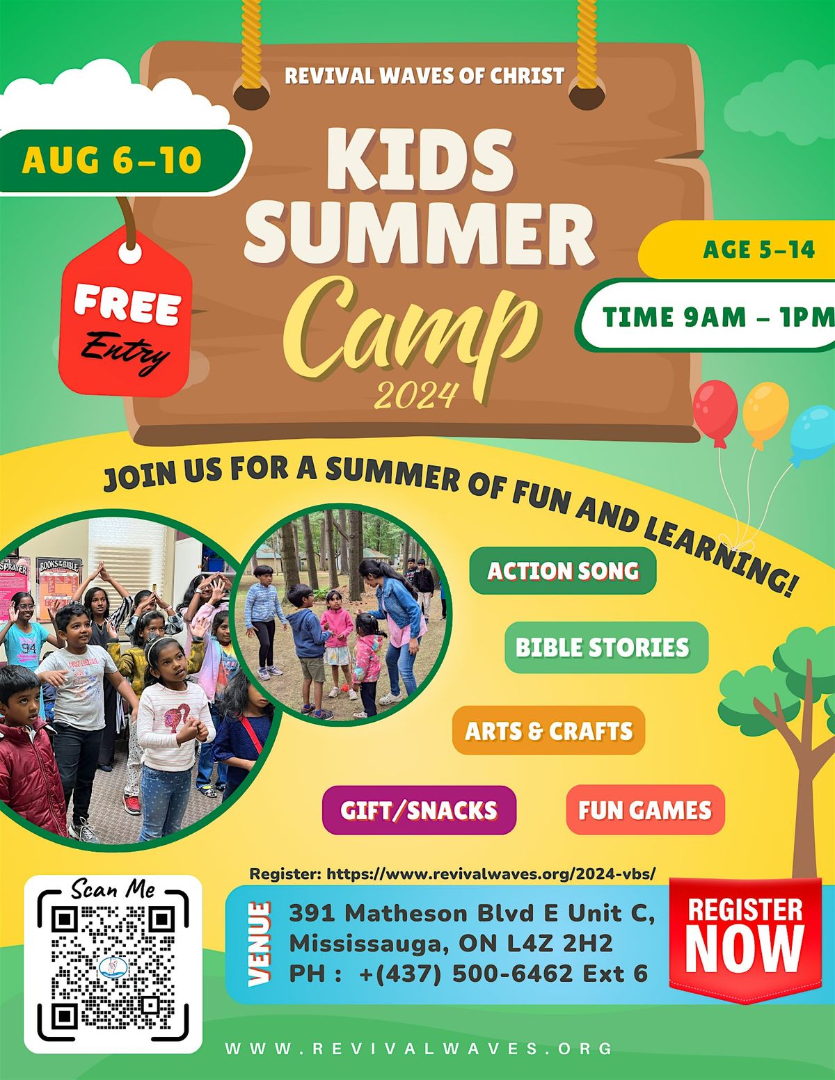KIDS SUMMER CAMP : Vacation Bible School (VBS) 2024 [FREE REGISTRATION ...