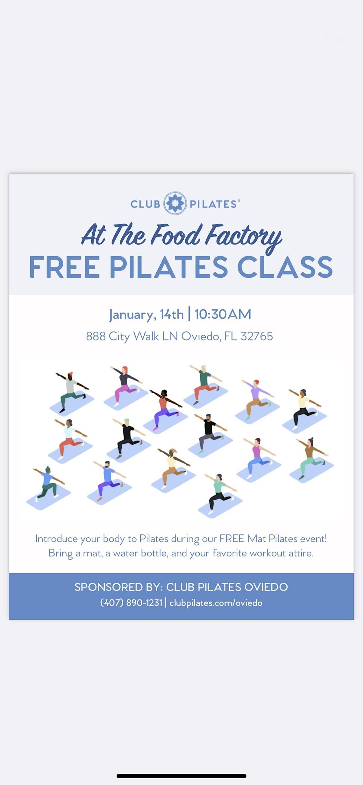 Club Pilates x The Food Factory - Free Pilates Class & Post-Workout ...