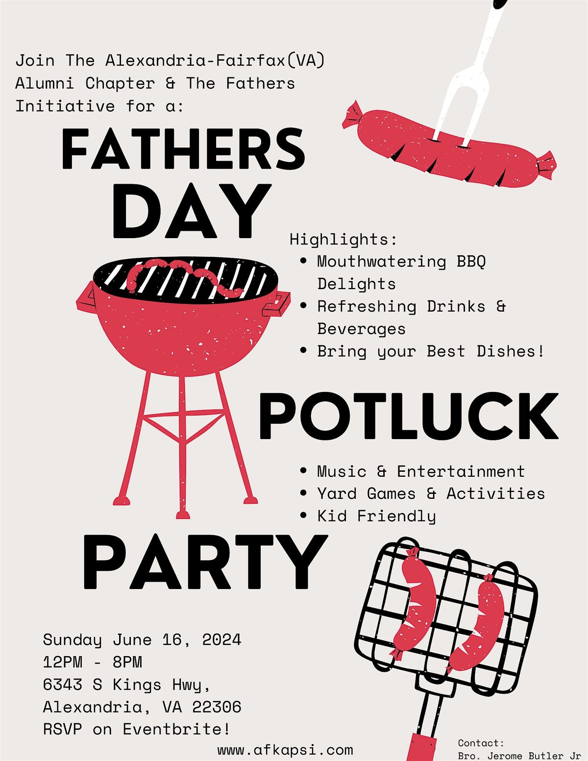 AF Fathers Day Potluck, 6364 S Kings Hwy, Alexandria, 16 June 2024 ...