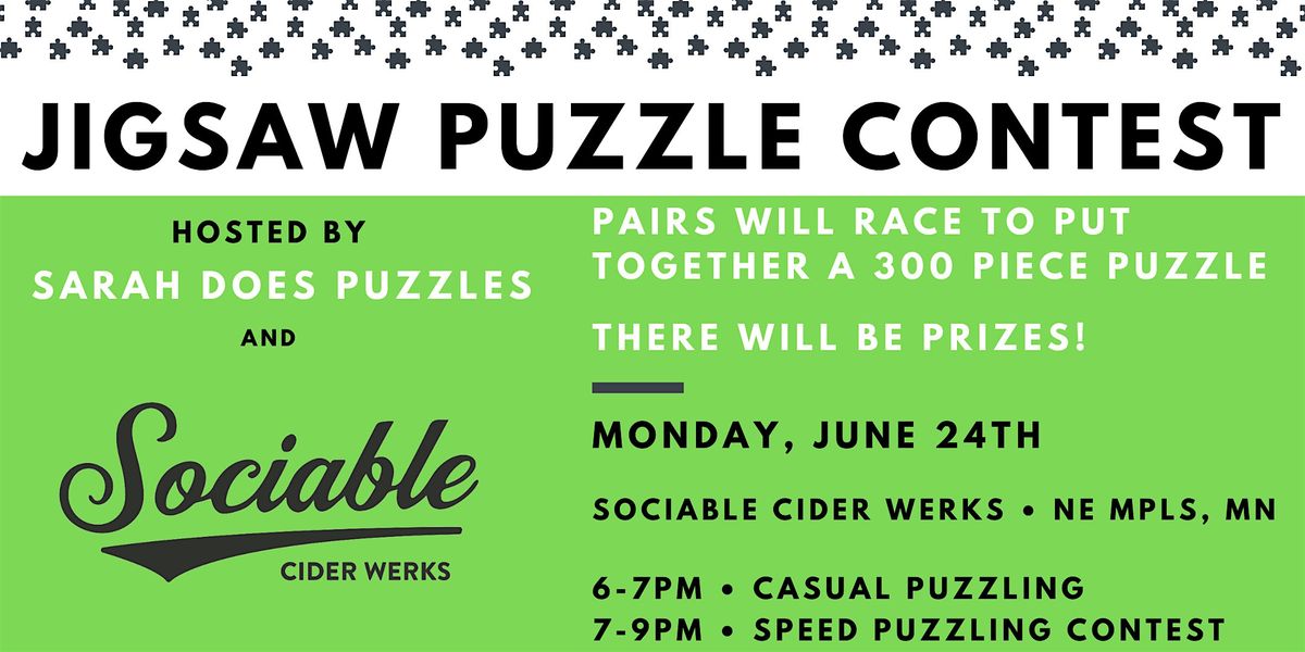 Jigsaw Puzzle Contest at Sociable Cider Werks with Sarah Does Puzzles ...