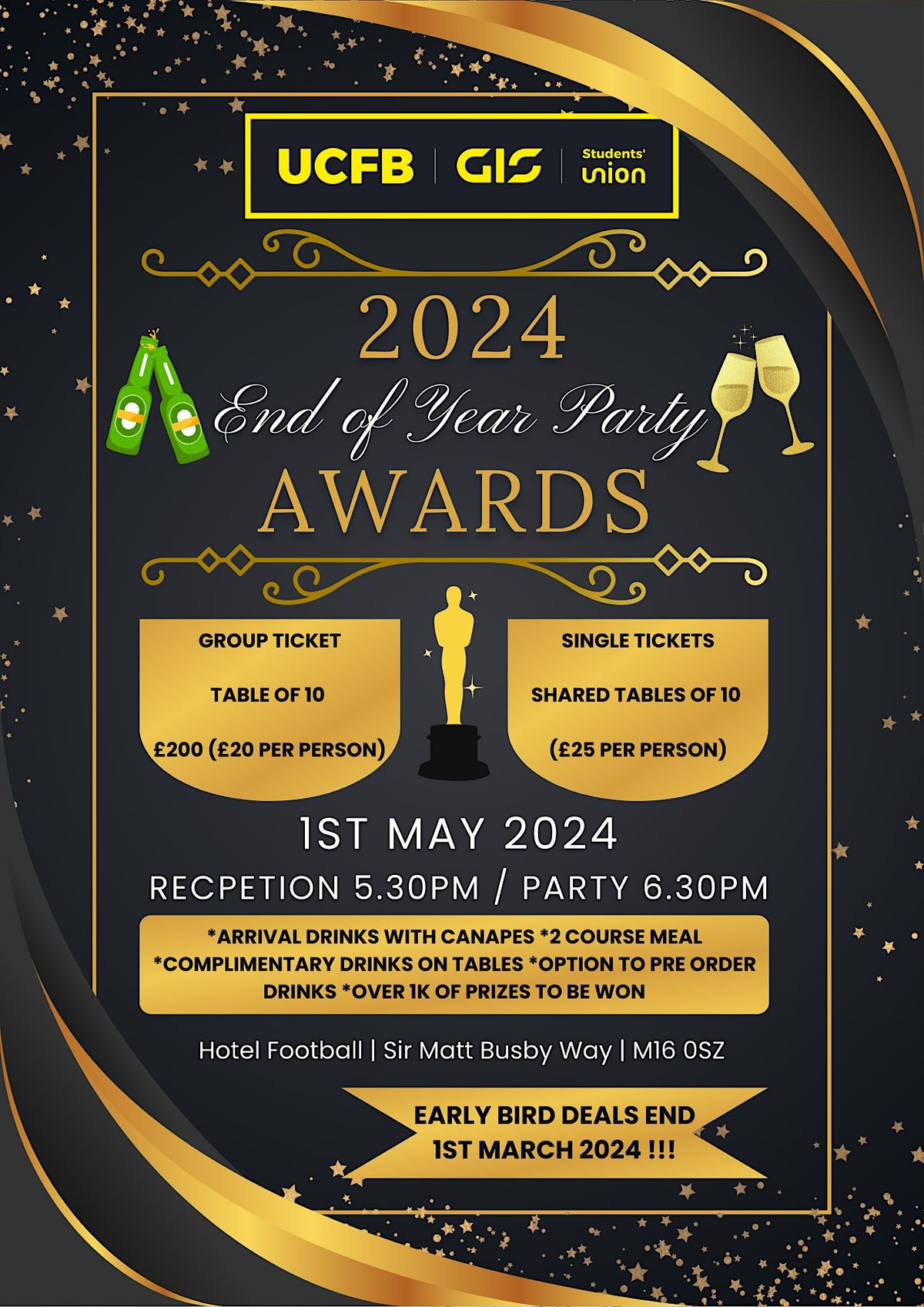 UCFB|GIS Manchester 2024 End of Year Party, Hotel Football, Old ...