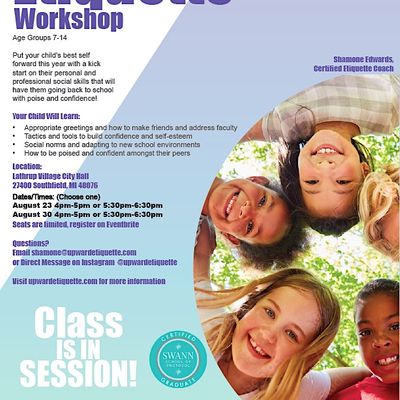 Class Is In Session - Youth Etiquette Workshop, Lathrup Village City ...
