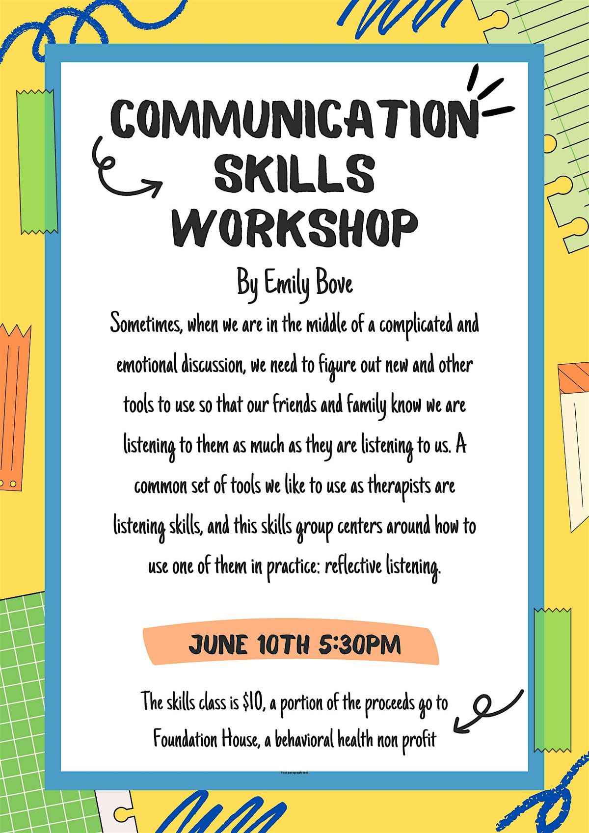 Communication Skills Workshop June 10 2024 Online Event