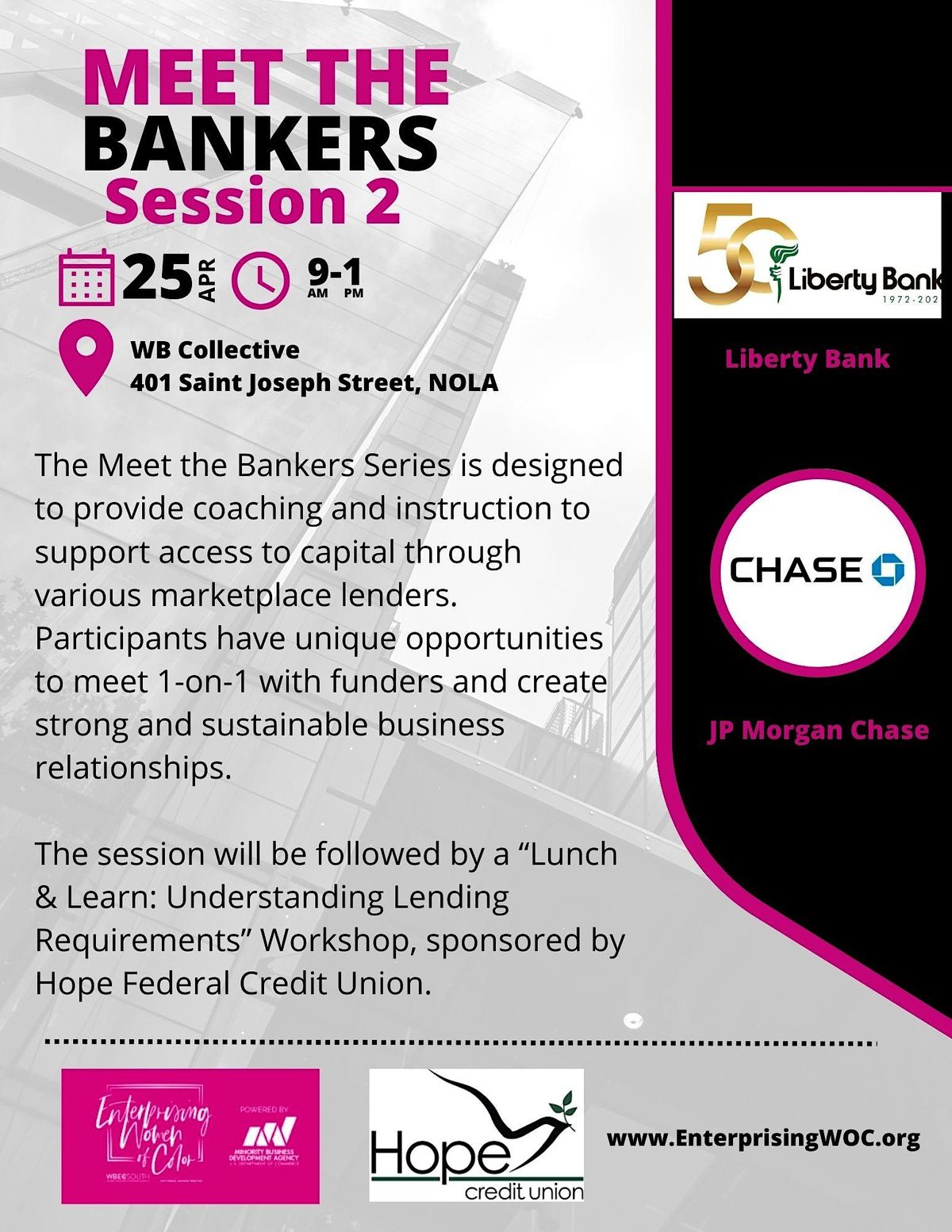 Meet the Bankers Series Event, WB COLLECTIVE NEW ORLEANS, 25 April 2023 ...