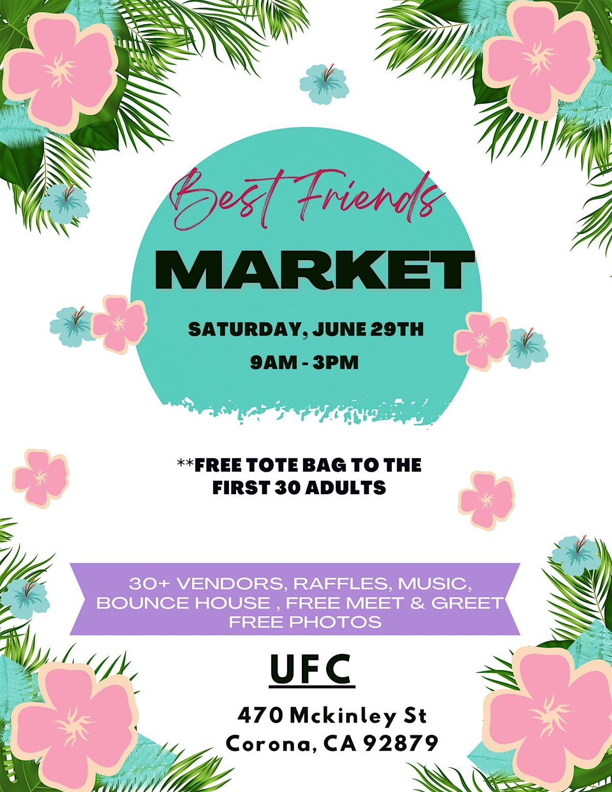 Best Friend Market with free tote bags, vendors,music,food and ...