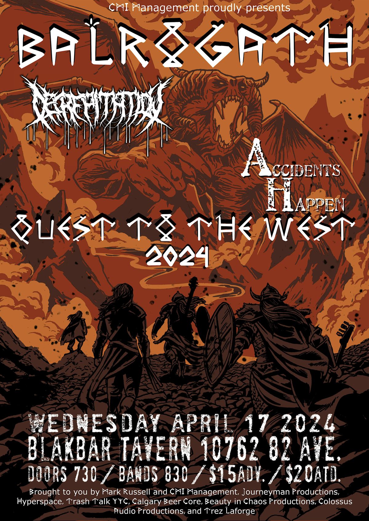 Balrogath, Decrepitation & Accidents Happen, BLAKBAR Tavern, Edmonton ...