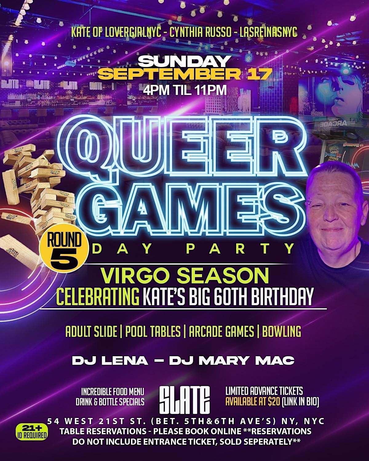 THE QUEER GAMES DAY PARTY - ROUND 5, Slate NY, New York, 17 September ...