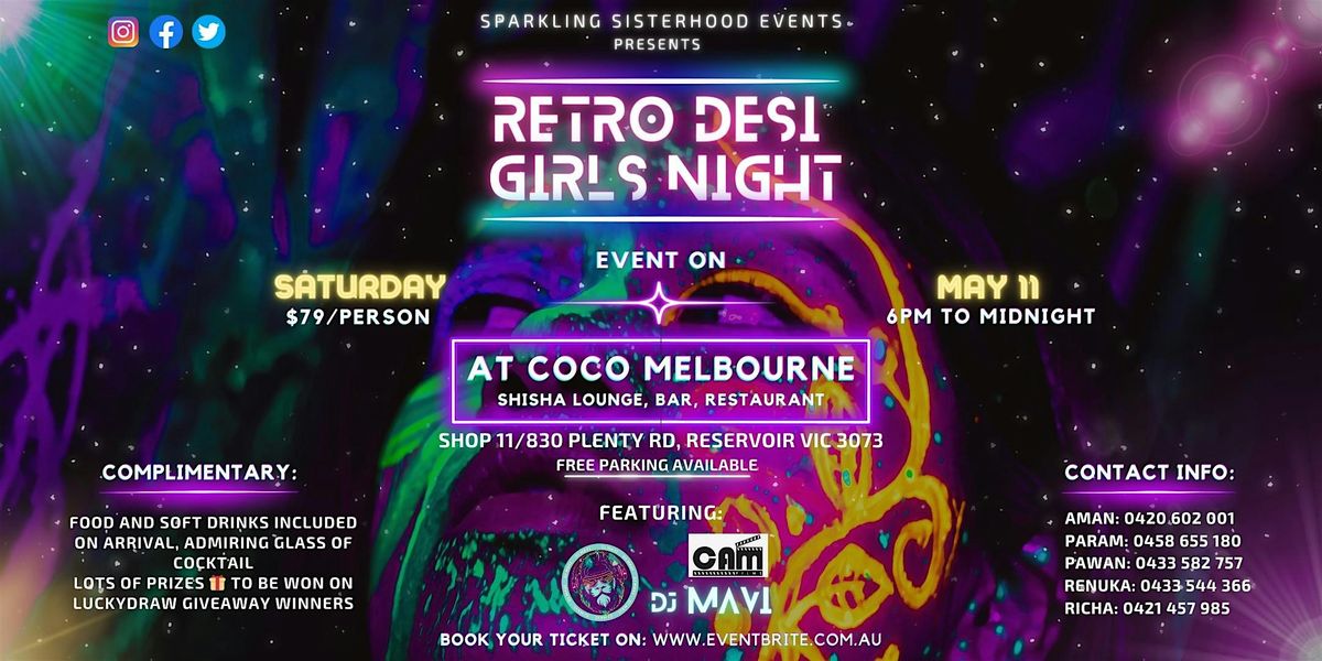 Retro Desi Girls Night, COCO MELBOURNE SHISHA LOUNGE, BAR, RESTAURANT ...