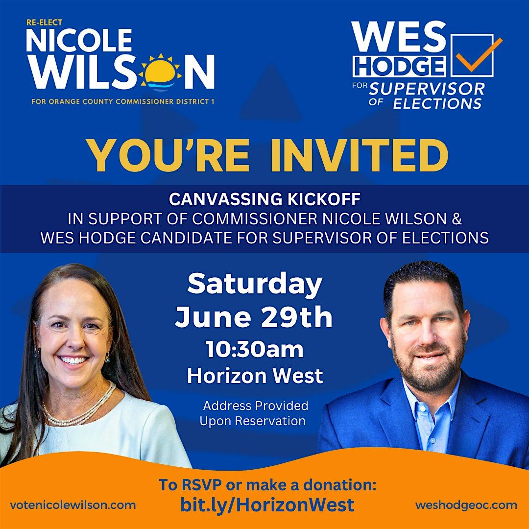 Canvass Launch with Commissioner Nicole Wilson & Wes Hodge, 9215 Miley ...