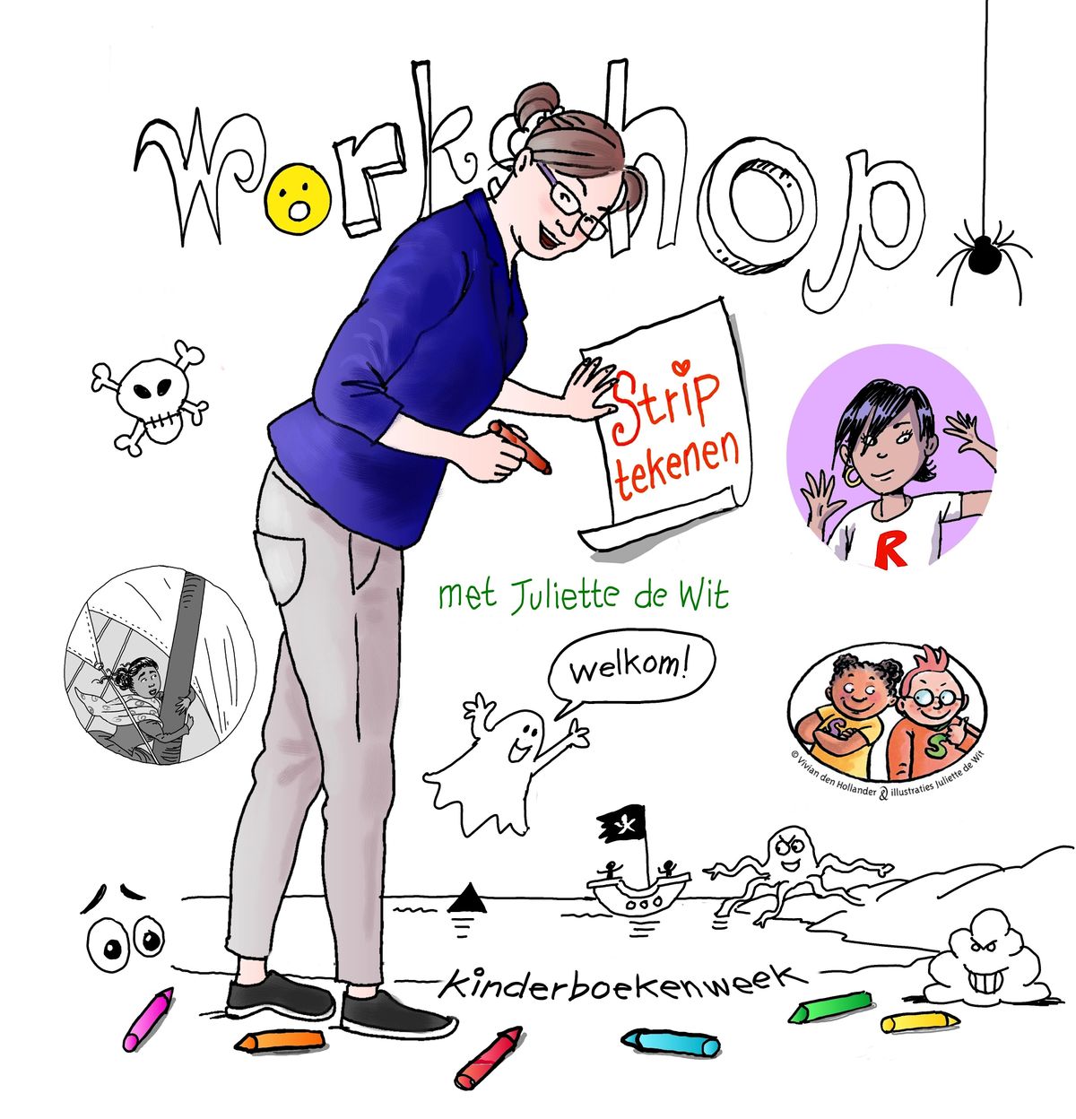 Workshop: teken met Juliette de Wit je eigen strip, Bibliotheek Haagse Hout, Den Haag, October ...