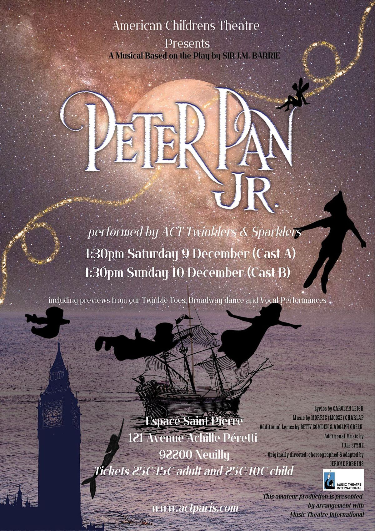 Peter Pan Jr. by ACT Twinklers / Sparklers - Cast A /Twinkle Toes ...