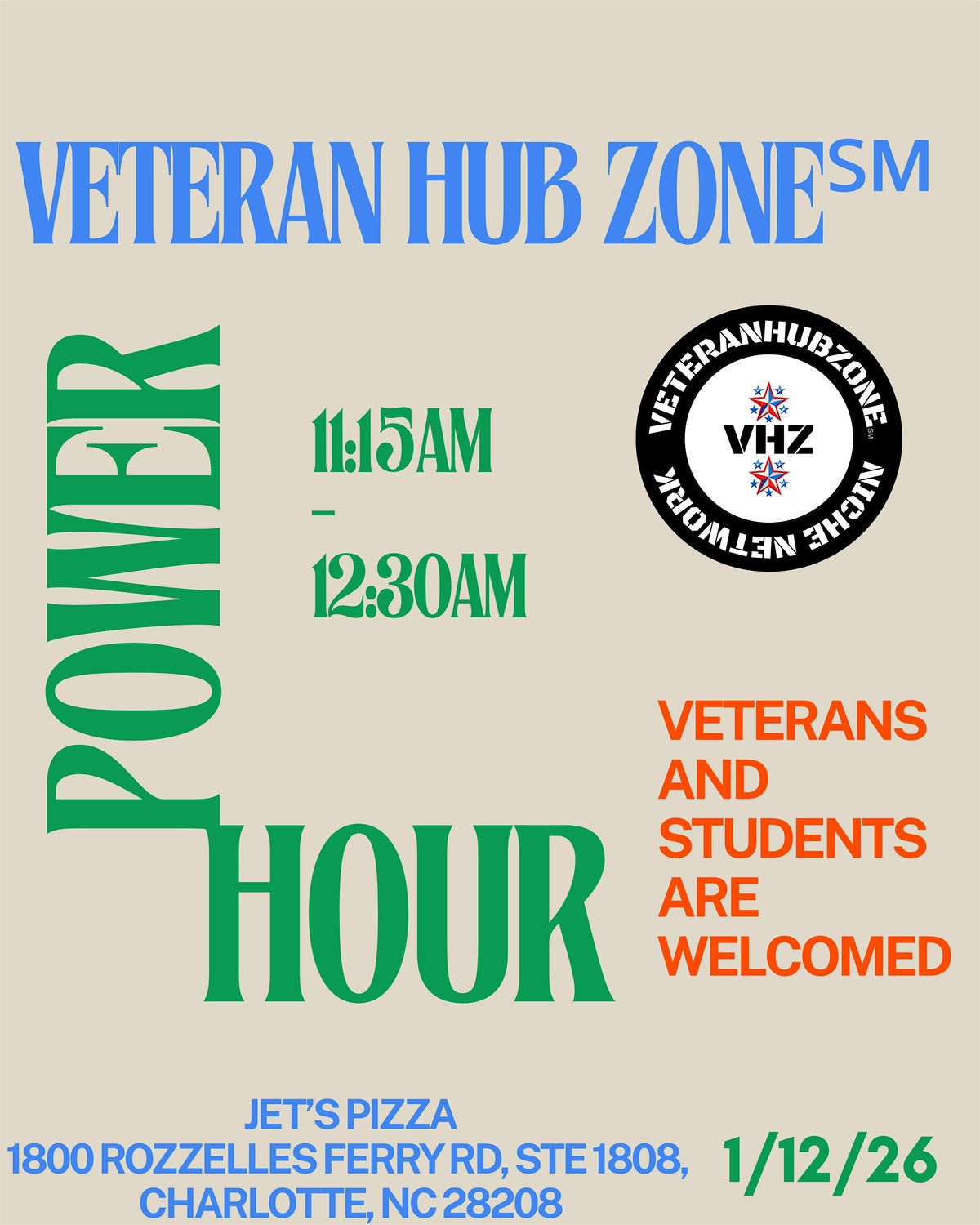 Veteran Hub Zone Power Hour: A Niche Network (Charlotte, NC), Jet's ...