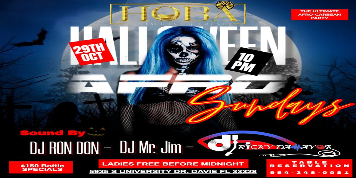 AFRO SUNDAYS Halloween Edition, Hoba Lounge, South University Drive ...