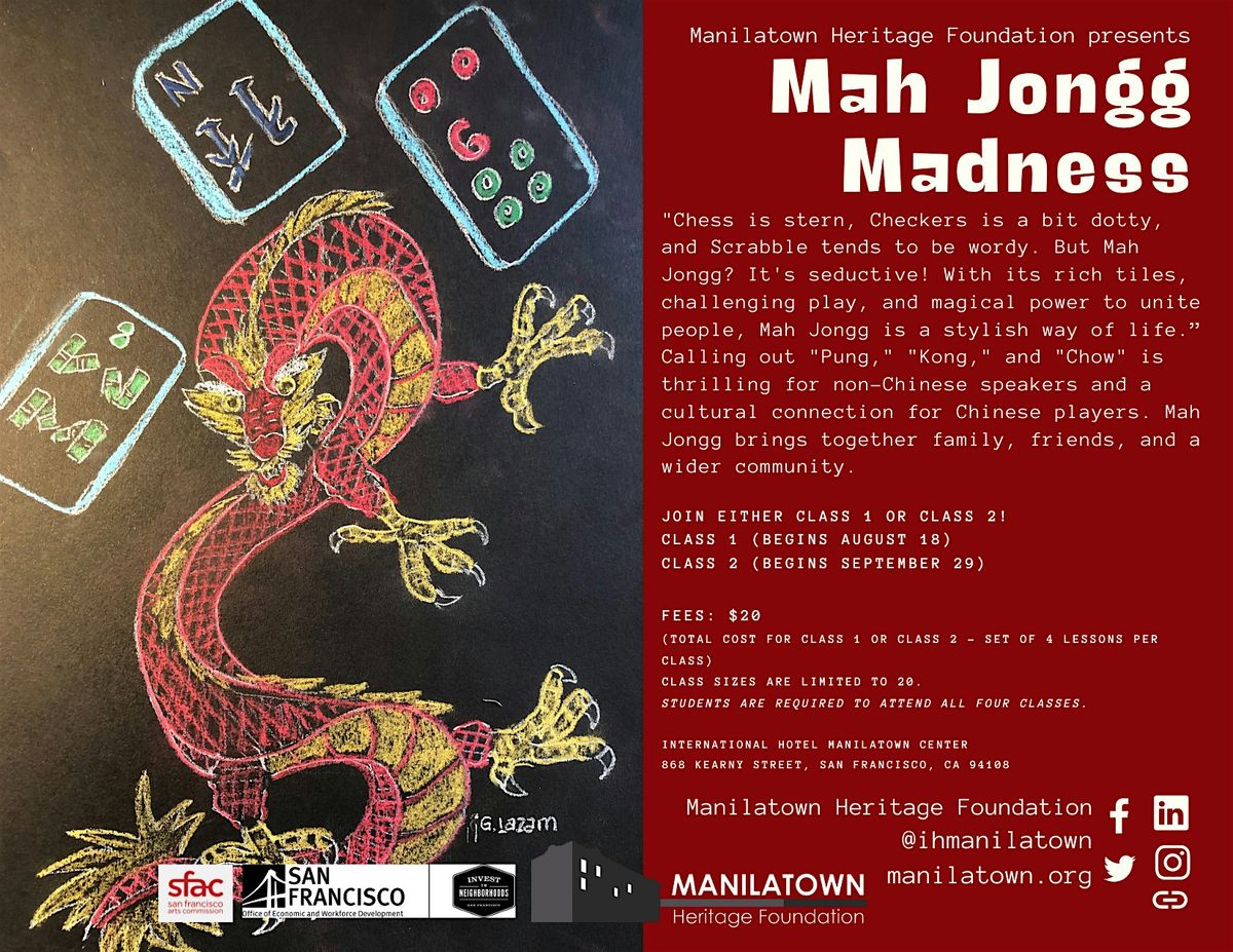 Mah Jongg Madness, International Hotel Manilatown Center, San Francisco ...