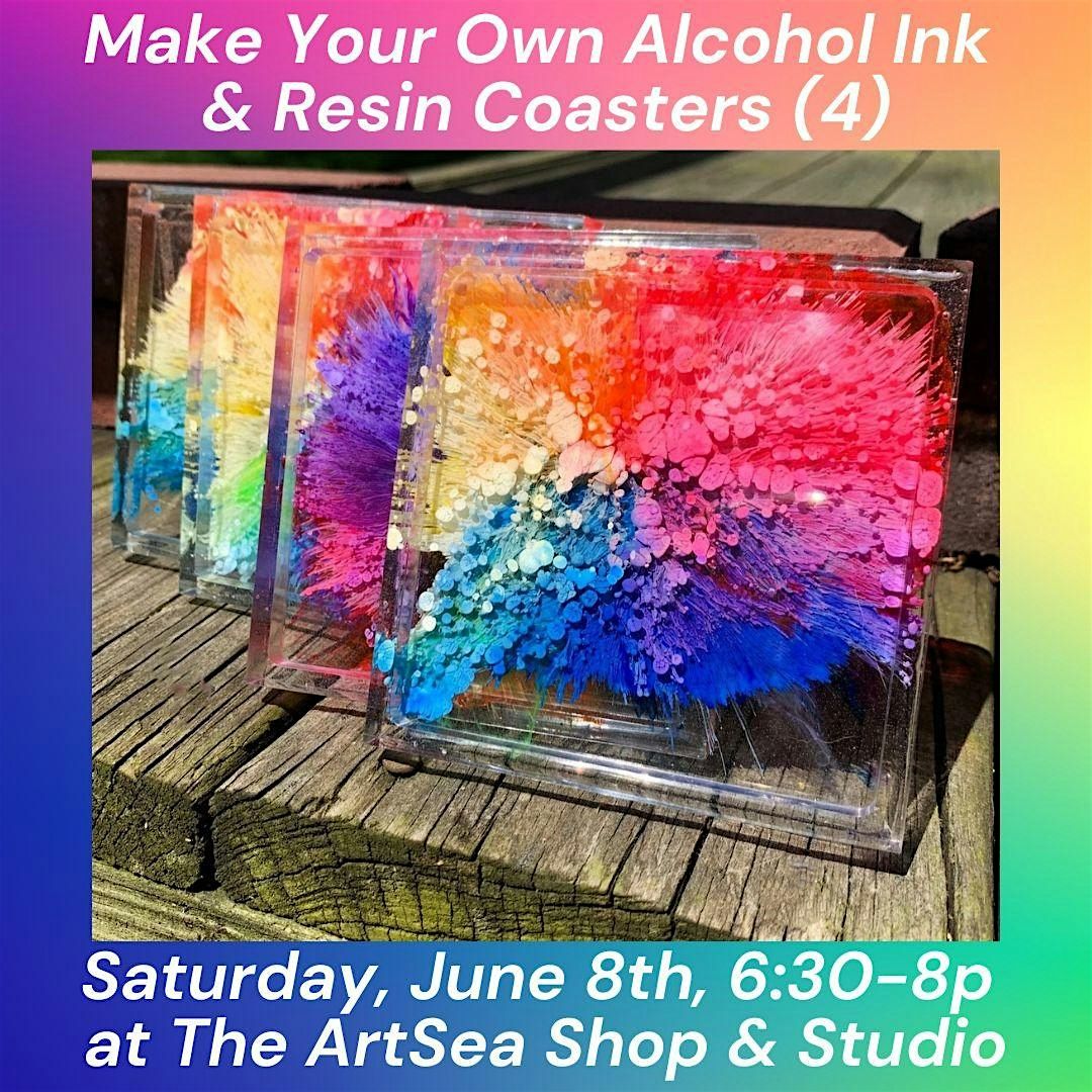 Make Your Own Alcohol Ink & Resin Coasters, The ArtSea Shop & Studio ...