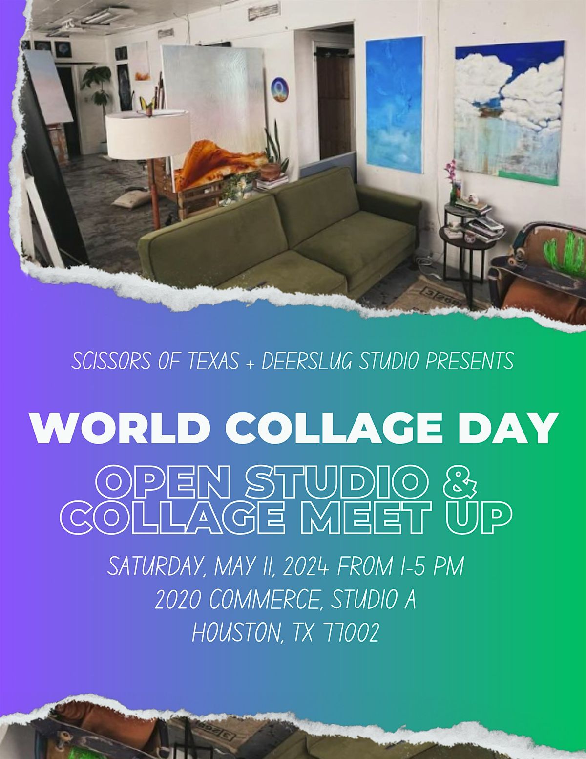 World Collage Day Open Studio and Collage Meet-up, Deerslug studio ...