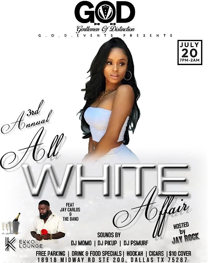 The All White Affair, Ekko Lounge, Dallas, 20 July to 21 July ...