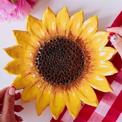 Decorative Sunflower Air Dry Clay Class for Adults and Teens ...