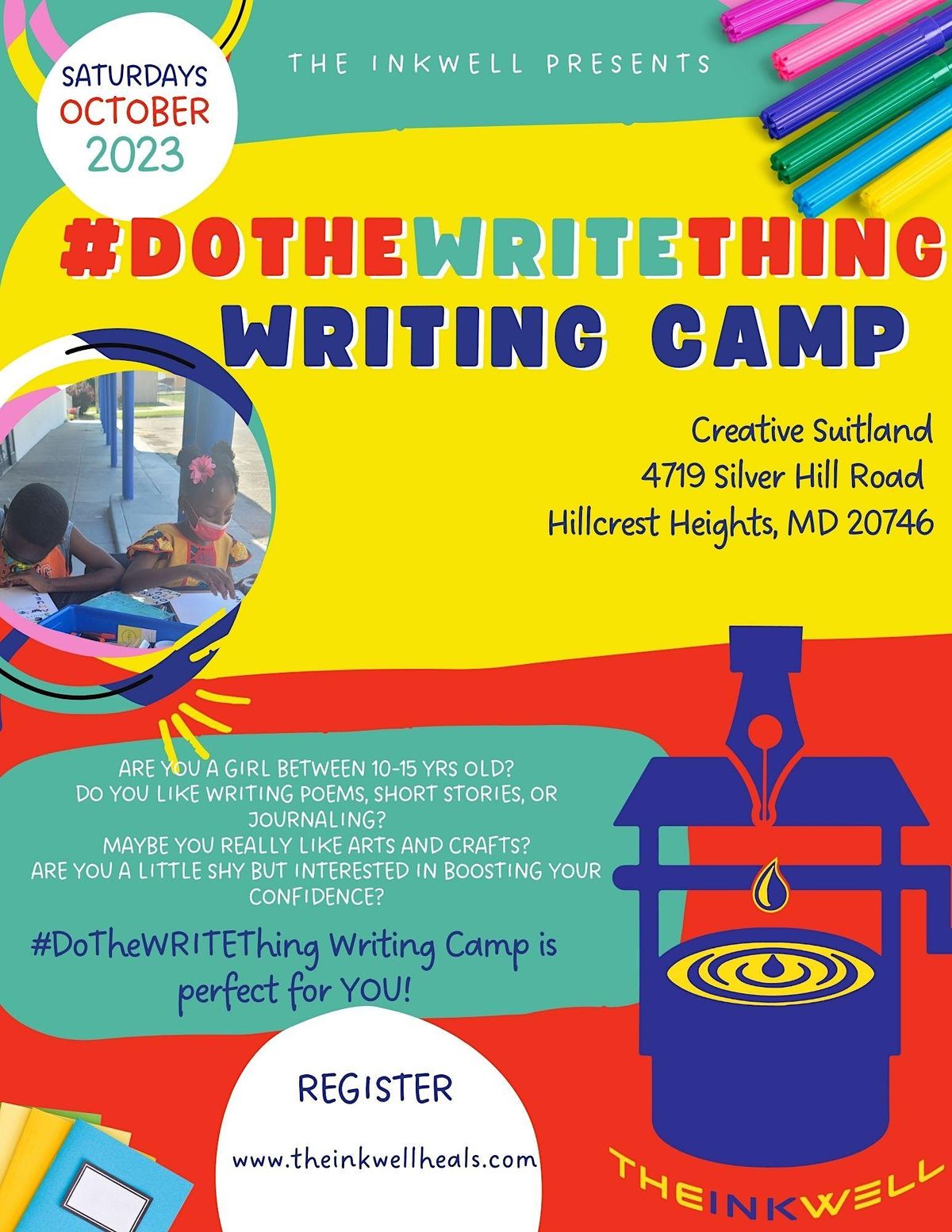 #DoTheWRITEThing Girls Writing Camp, Creative Suitland Arts Center ...