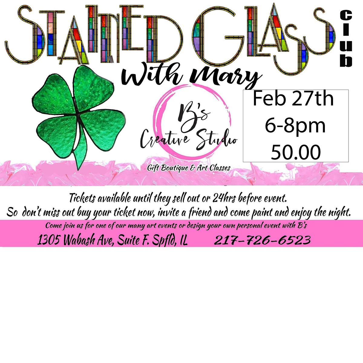 Stained Glass Class, B’s Creative Studio, Springfield, 27 February 2024 ...