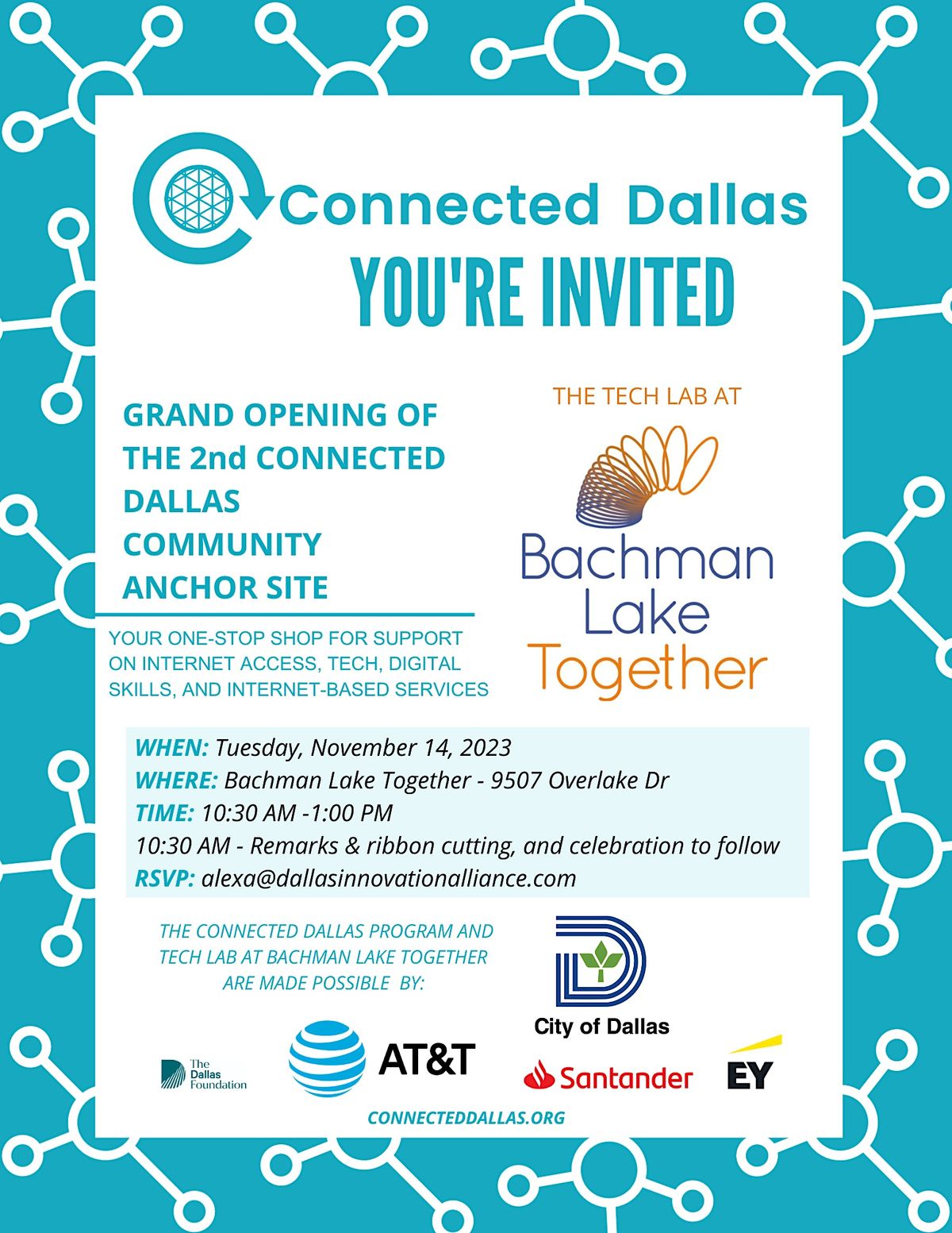 Grand Opening of the Connected Dallas "Tech Lab" at Bachman Lake ...
