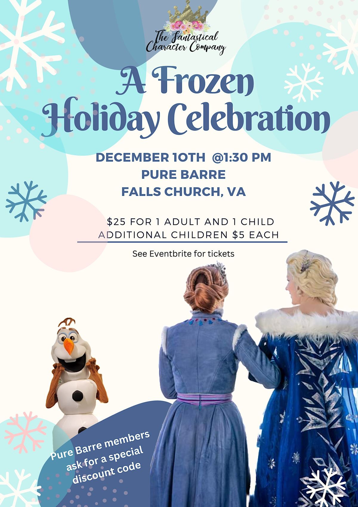 A Frozen Holiday Celebration, Pure Barre, Arlington, 10 December 2023 ...